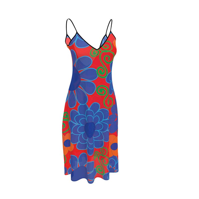 Popin' Buds Red and Navy Camisole Dress, Slip Dress, Chemise – MYSIZEOLOGY®