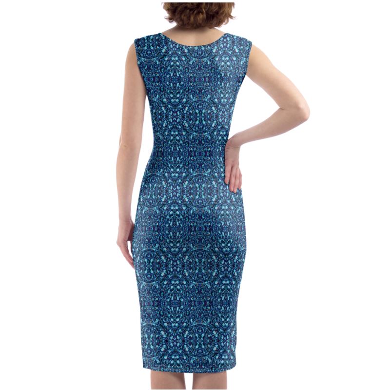 Blue BodyCon dress with slipt hem on front left leg – MYSIZEOLOGY®